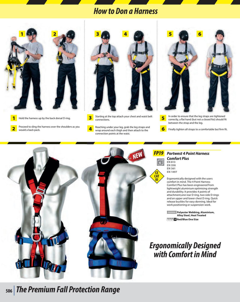 Portwest FP19 4 Point Comfort Plus Fall Arrest & Suspension Harness ...